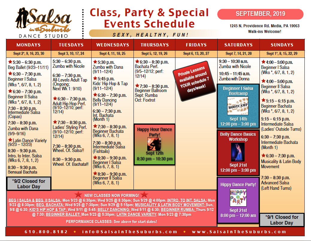 Group Class Start Dates & Schedule