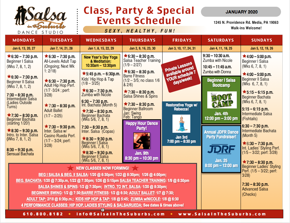 Group Class Start Dates & Schedule