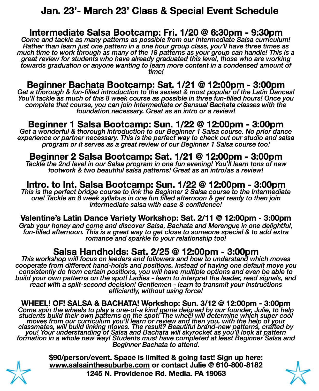 Group Class Start Dates & Schedule