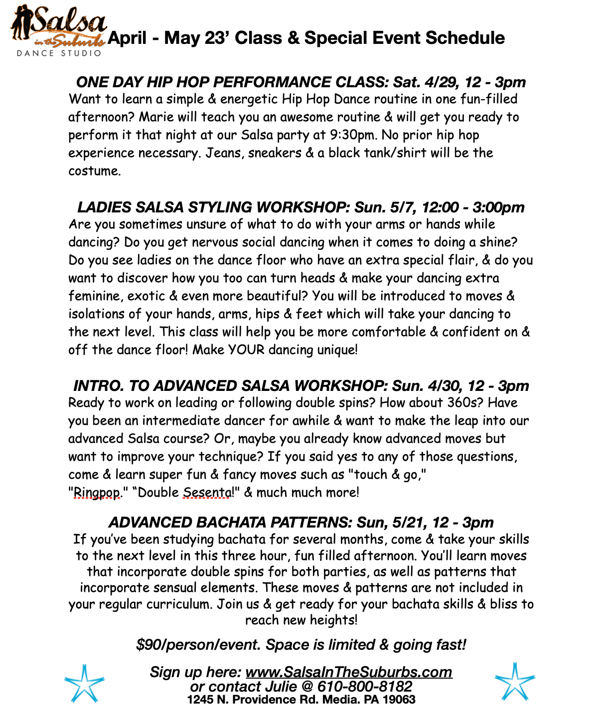 Group Class Start Dates & Schedule