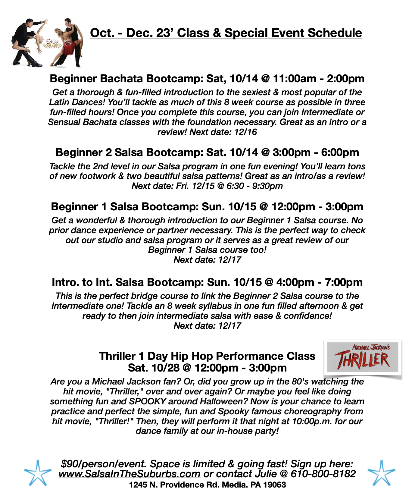 Group Class Start Dates & Schedule